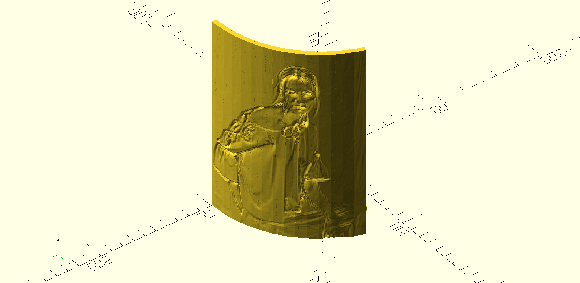 A curved 3d printed lithophane in OpenSCAD – HomeHack